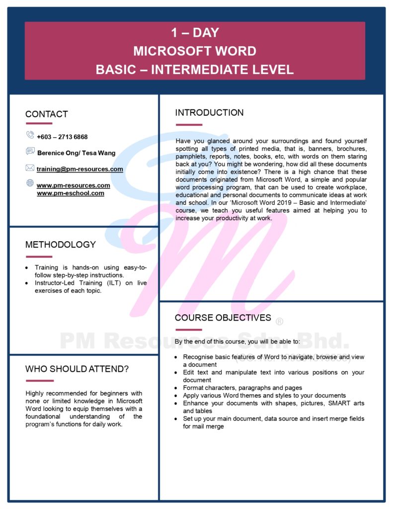 Outline - MS Word (Basic to Intermediate Level) _page-0001 - PM eSchool