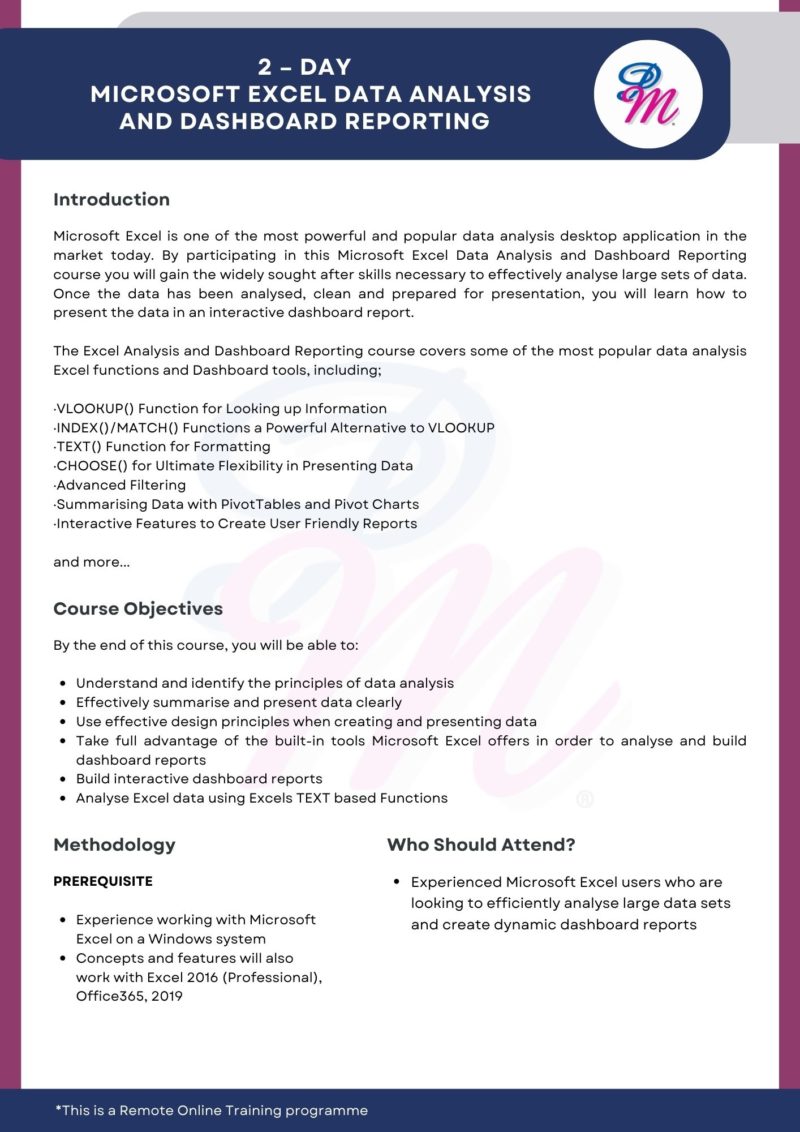 Outline – Data Analysis & Dashboard Reporting (1) – PM eSchool