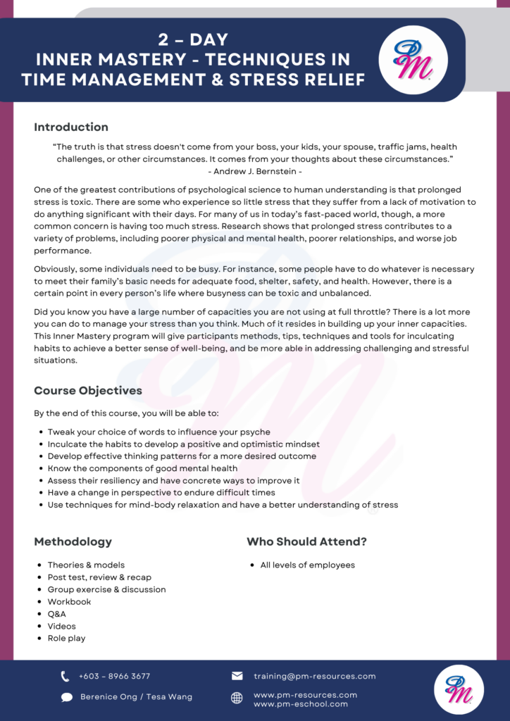 Outline-Inner Mastery-Techniques in Time Management & Stress Relief ...